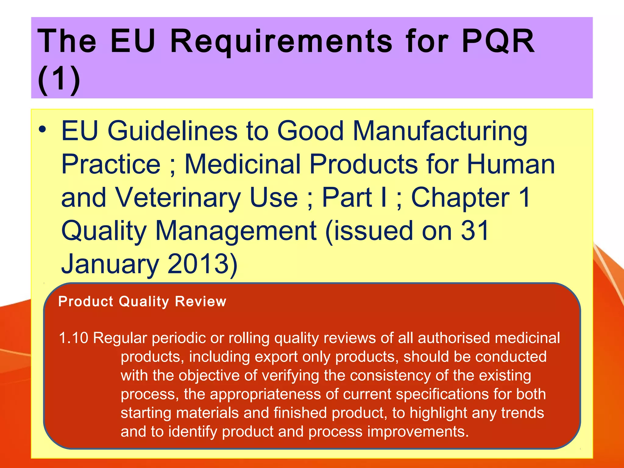 Product Quality Review (PQR) | PPT