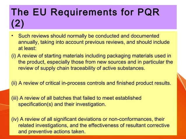 Product Quality Review (PQR) | PPT | Recalls | Consumer Issues