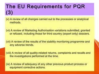 Product Quality Review (PQR) | PPT