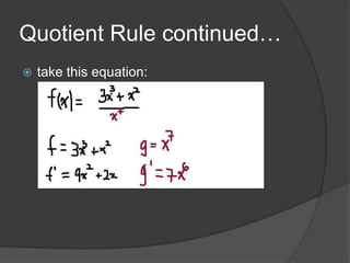 Product and Quotient Rule Show | PPT