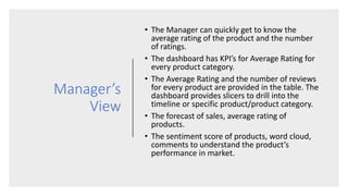 Automated Product Ratings and Review dashboard | PPTX