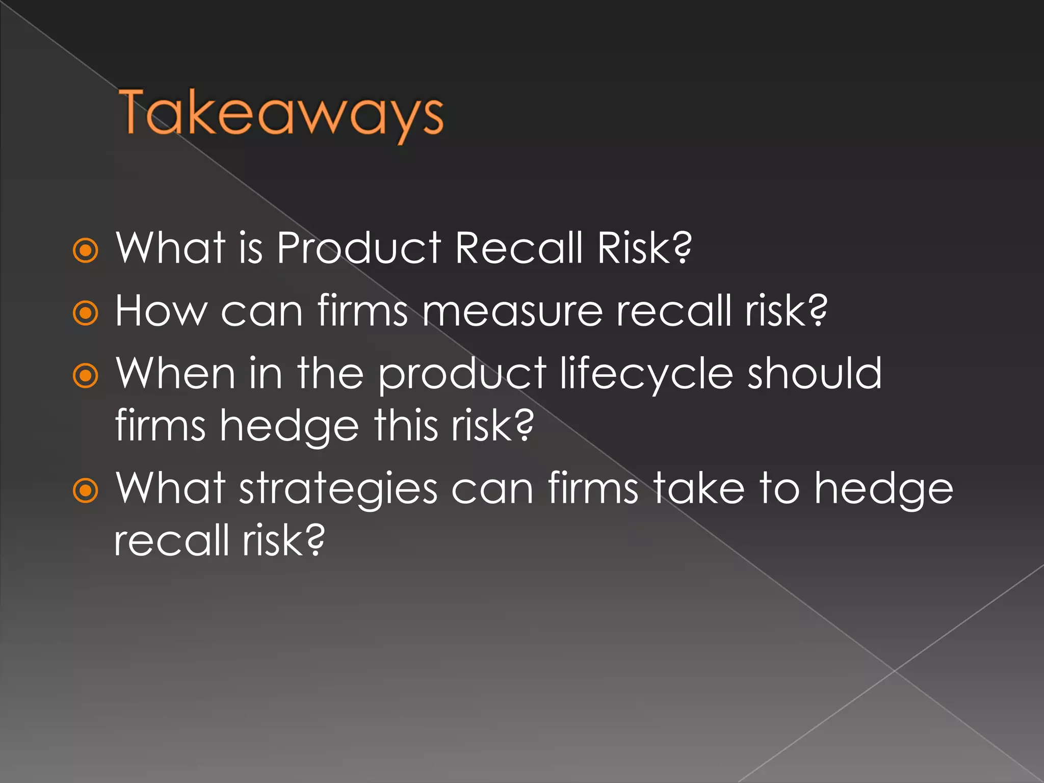 Product Recall Risk | PPTX