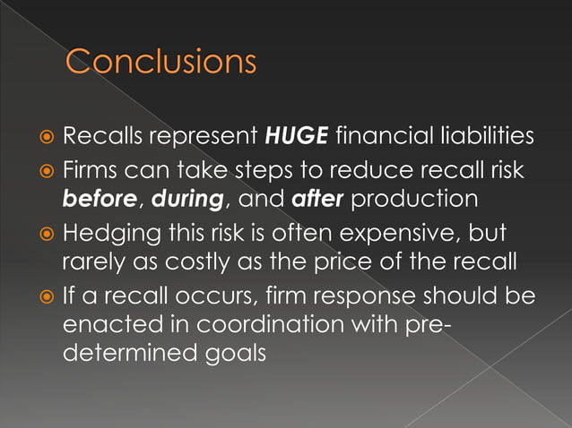 Product Recall Risk | PPT