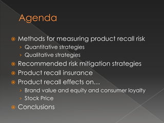 Product Recall Risk | PPTX