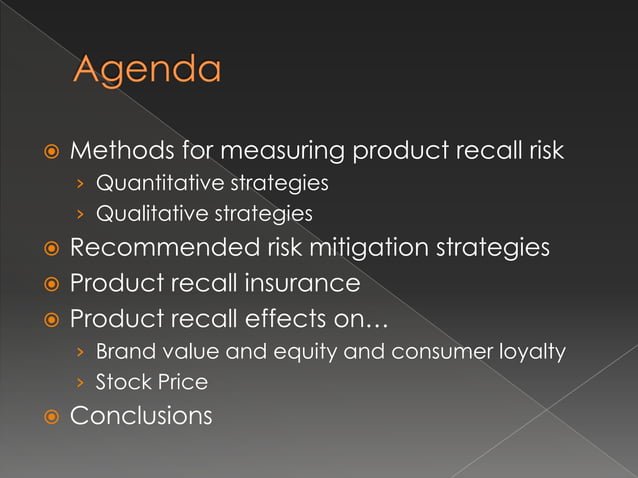 Product Recall Risk | PPT