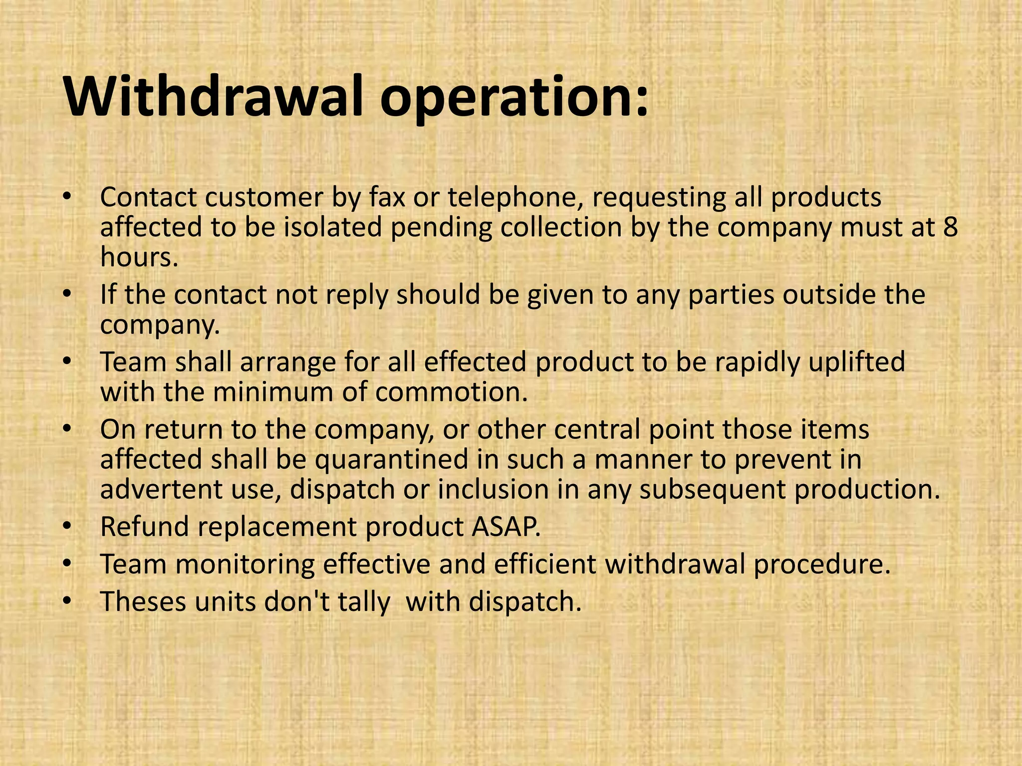 Product recall & withdrawal | PPTX