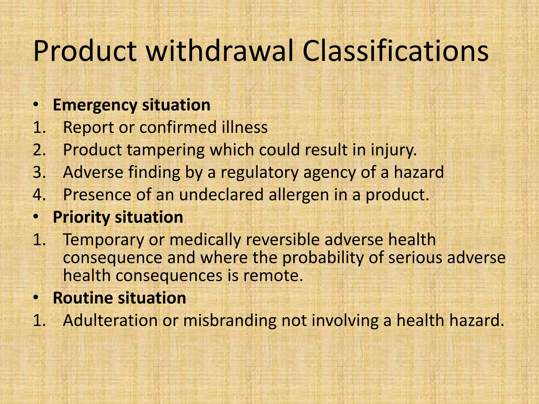 Product recall & withdrawal | PPTX