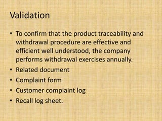 Product recall & withdrawal | PPTX