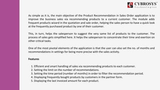 Product Recommendation in Sales Order - odoo app | PPT