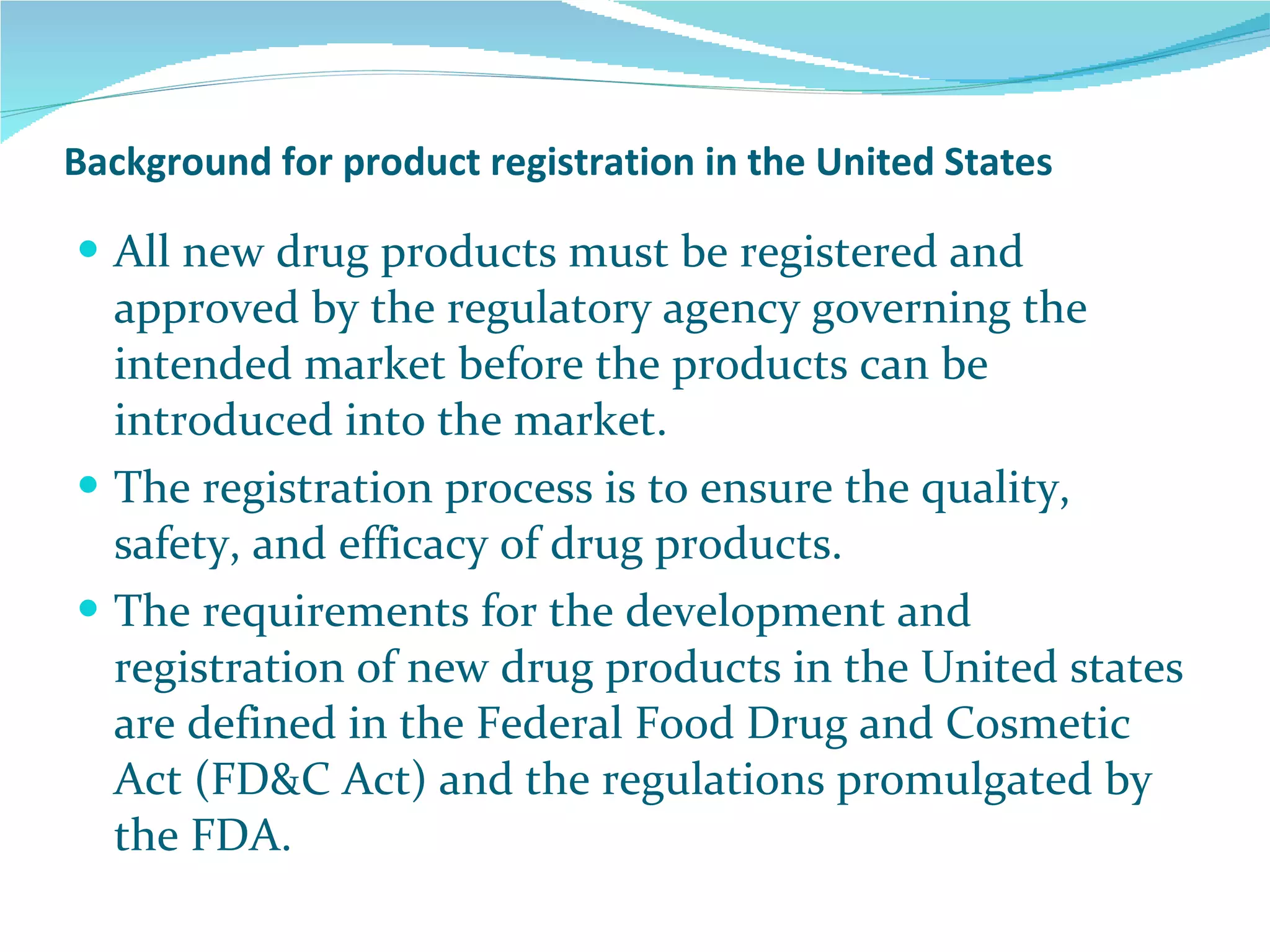 Product registration and drug approval process in us | PPT