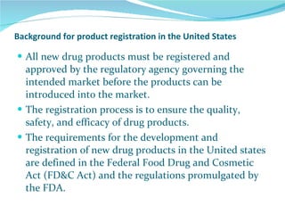 Product registration and drug approval process in us | PPT