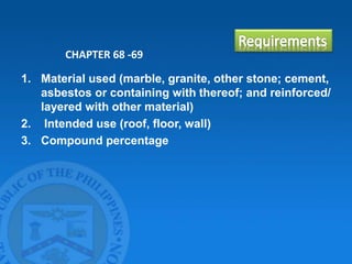 Product requirements tariff classification | PPT