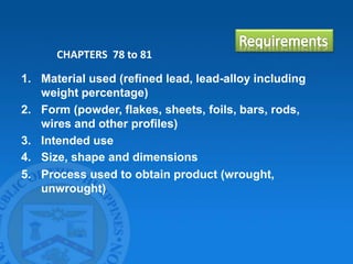 Product requirements tariff classification | PPT