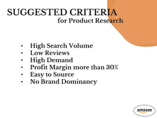 Product Research for Amazon Seller | PPT