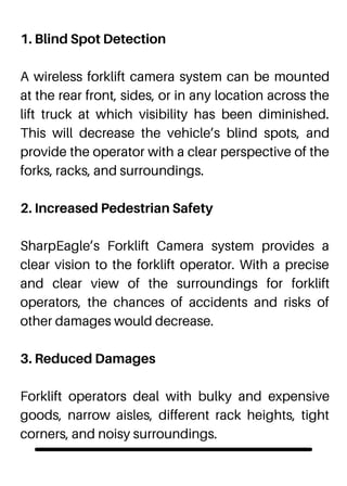 Product review: sharpEagle forklift camera system | PDF
