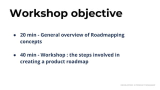 Developing a Product Roadmap - Workshop | PDF