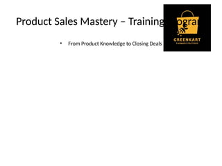 product_sales_training for Field Sales person | PPTX