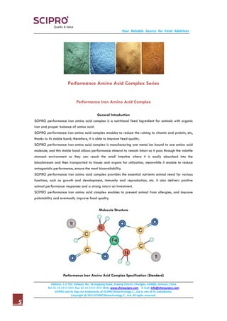 Performance organic trace mineral element additive Products category | PDF