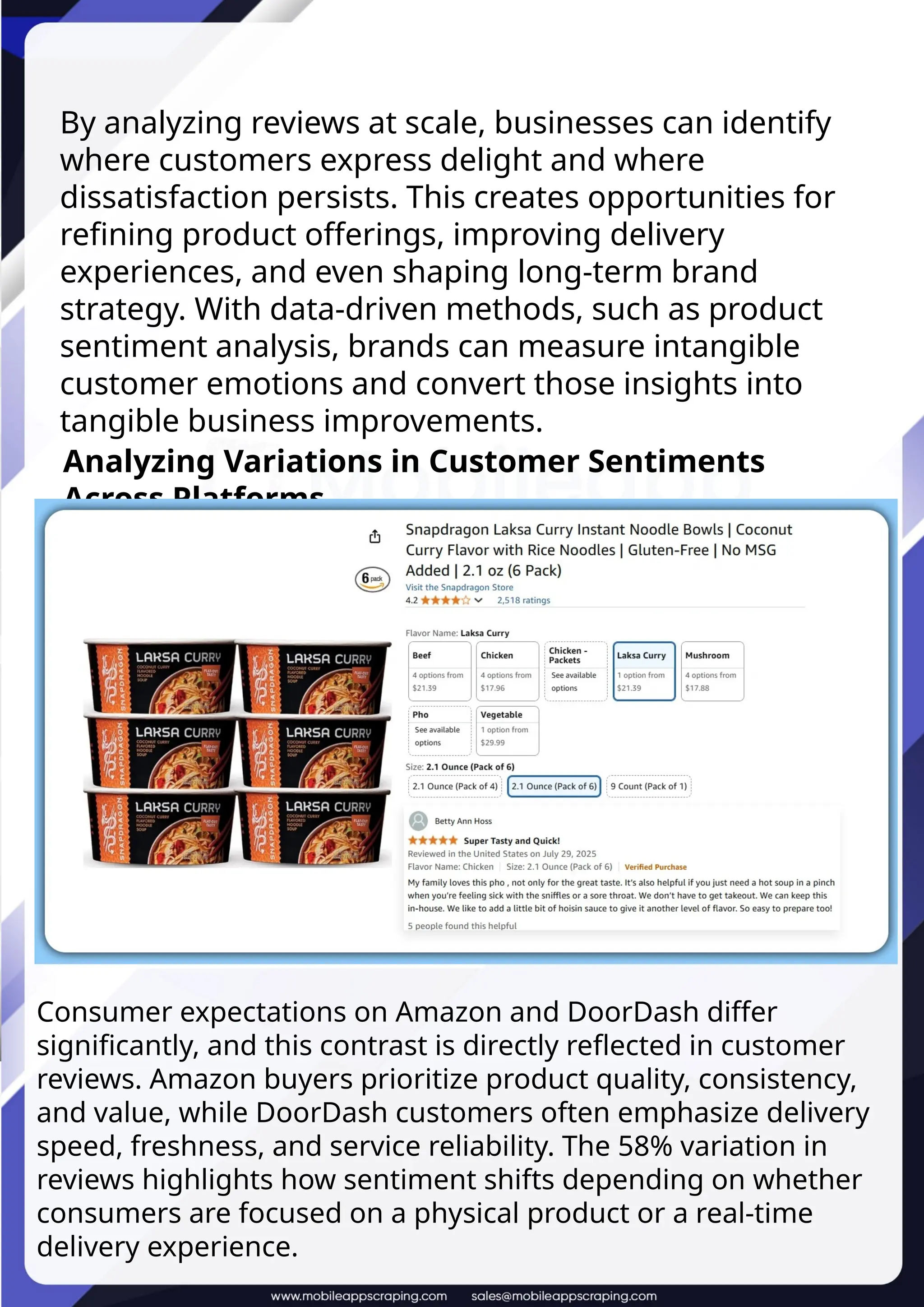 Product Sentiment Comparison Across Amazon And DoorDash.pptx