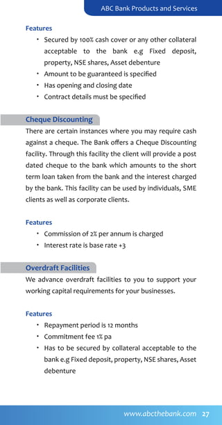 ABC Bank Products and Services Catalogue | PDF