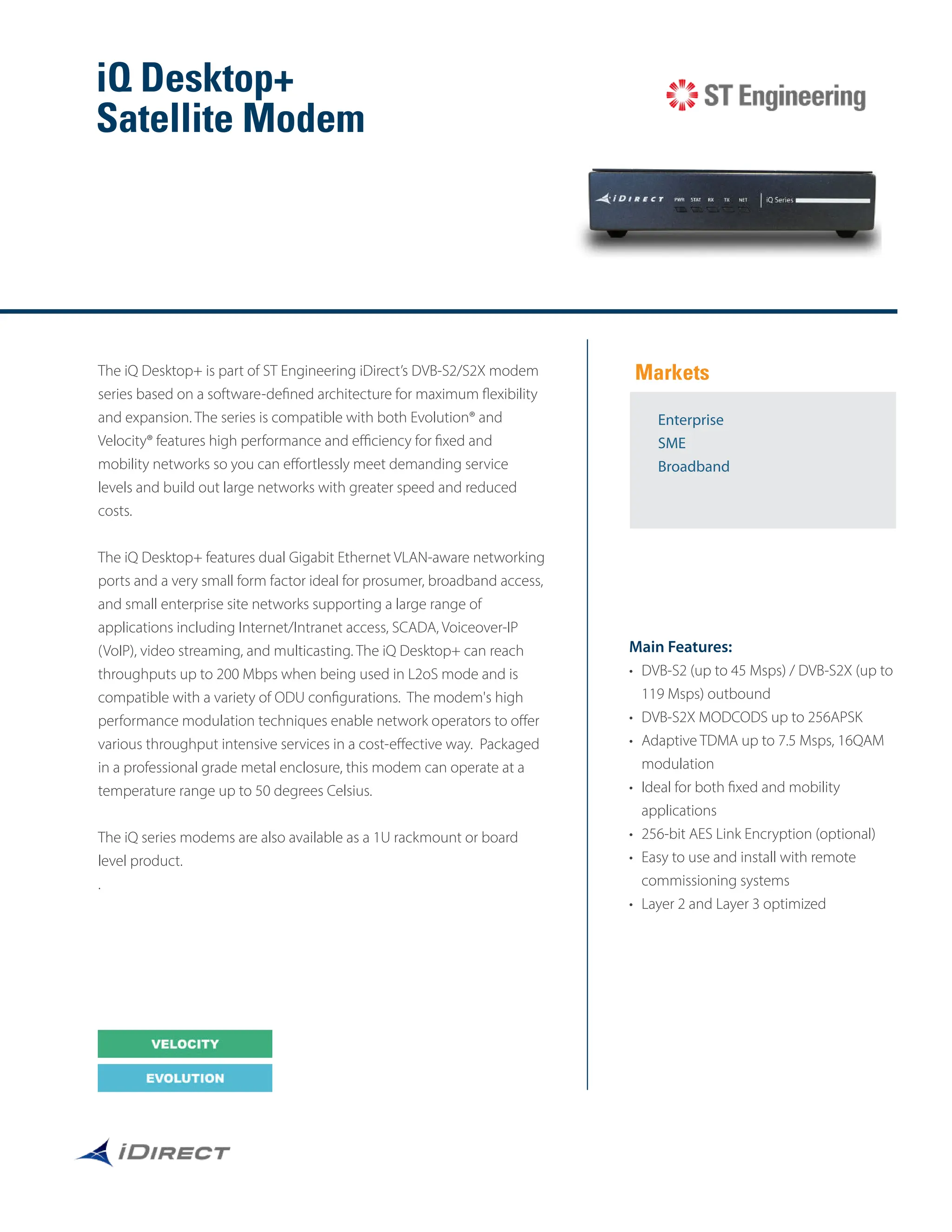 Product Sheet iQ Desktop Plus Satellite Modem | PDF