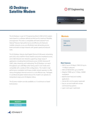 Product Sheet iQ Desktop Plus Satellite Modem | PDF
