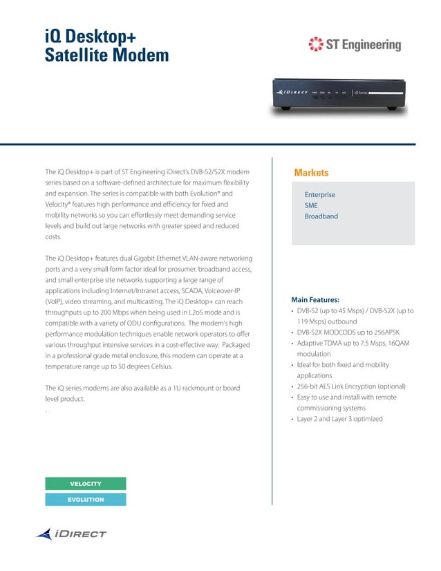 Product Sheet iQ Desktop Plus Satellite Modem | PDF ...