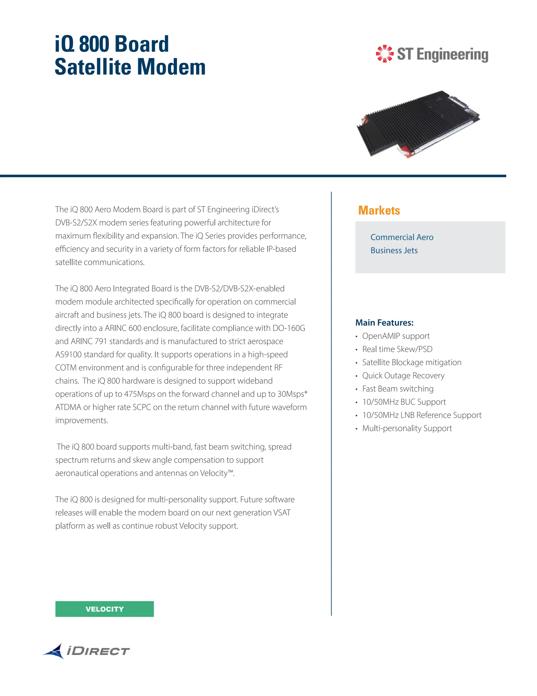 Product Sheet iQ800 BoardSatellite Modem | PDF