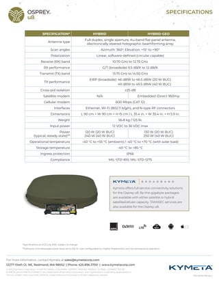 Product Sheet: Kymeta Osprey u8 | PDF