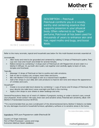 Product Sheet - Patchouli | PDF | Herbs and Supplements | Alternative Medicine