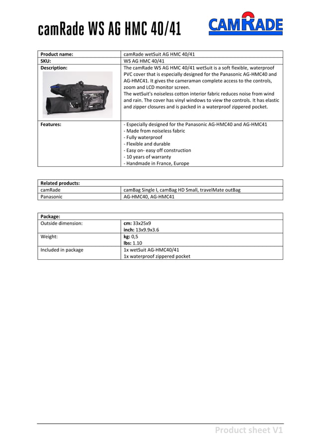 Camrade WS AG-HMC-40-41 Brochure | PDF