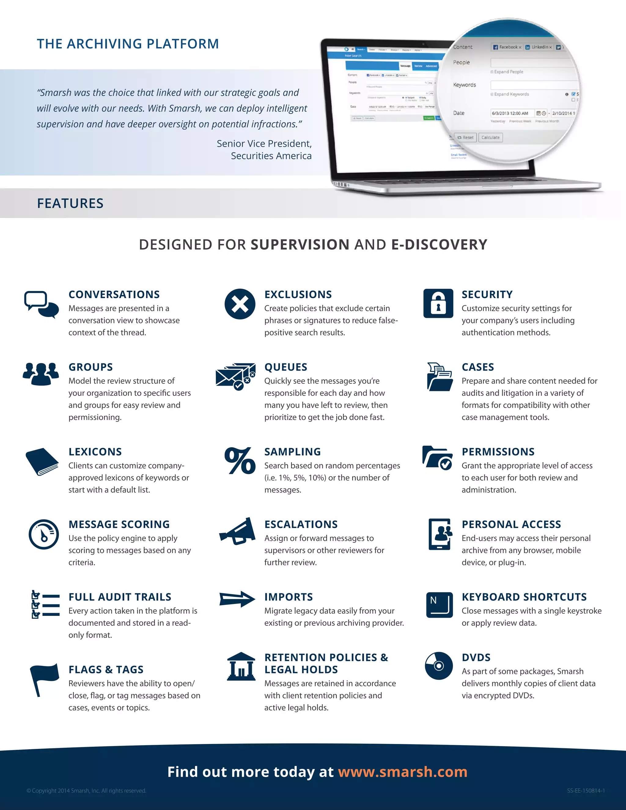 Smarsh Archiving Platform - Presented by Atidan | PDF | Search | Internet