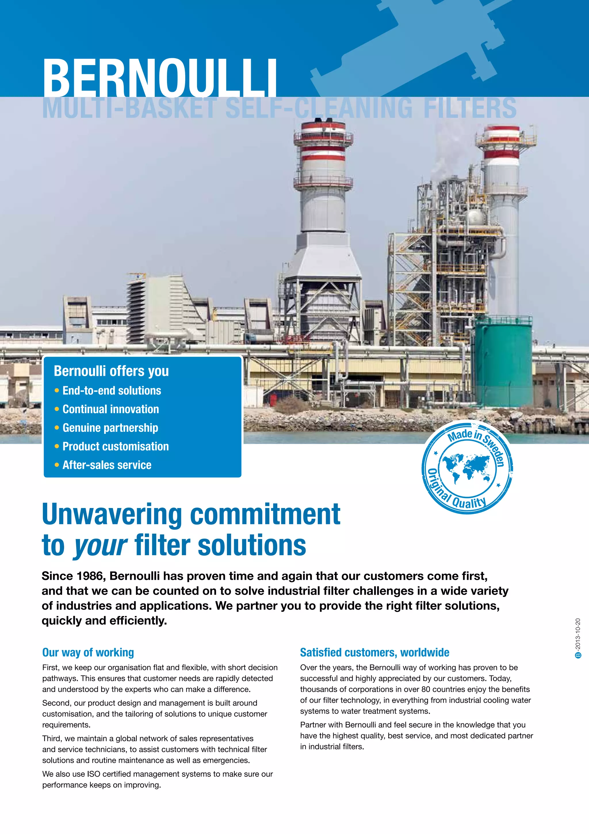 Bernoulli Filter Product sheet multi basket bernoulli filter small | PDF