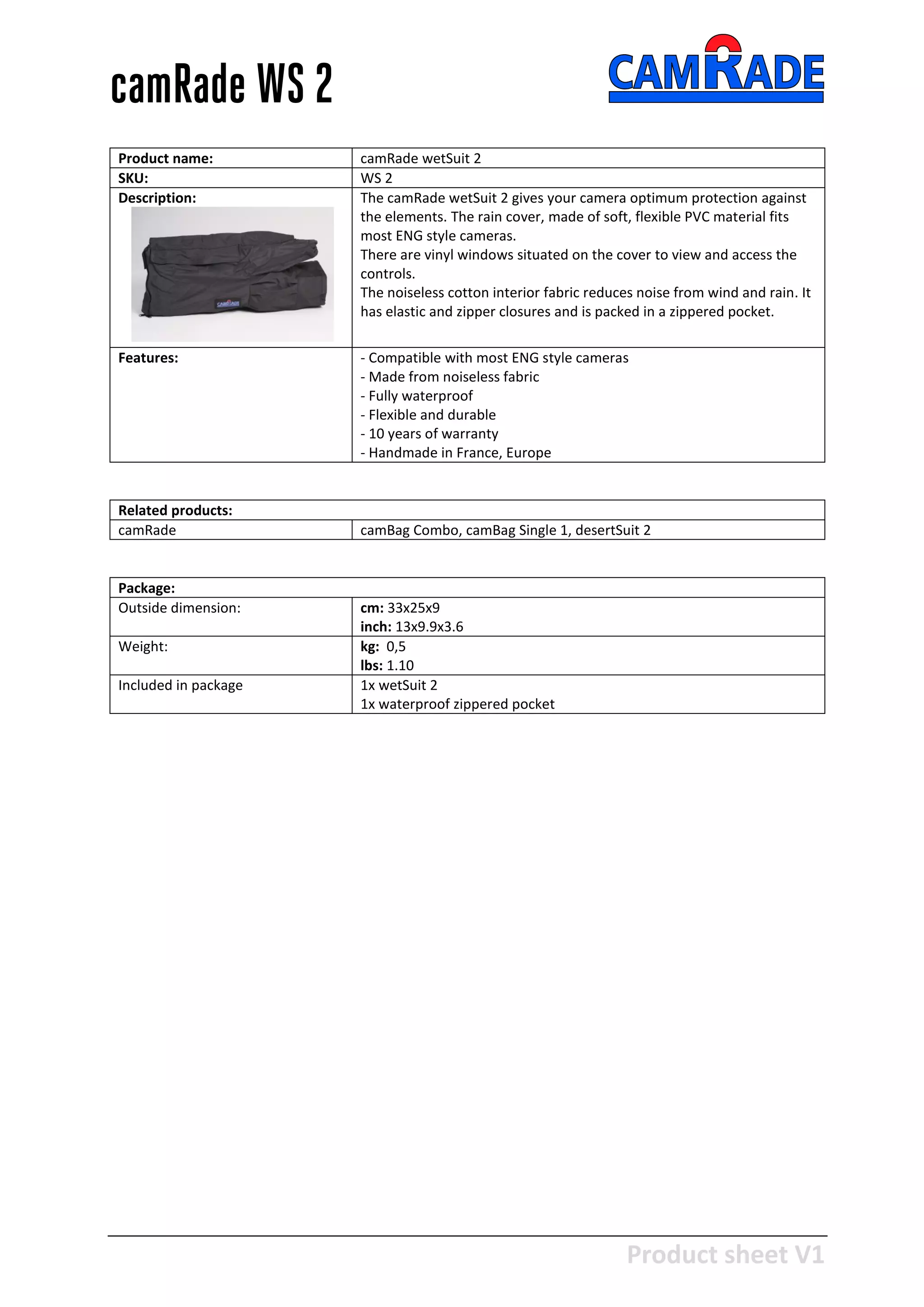 Camrade WS 2 for ENG style cameras brochure | PDF