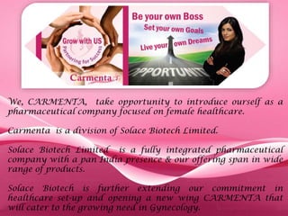 Products of carmenta division ( Gynecological Products) | PPT