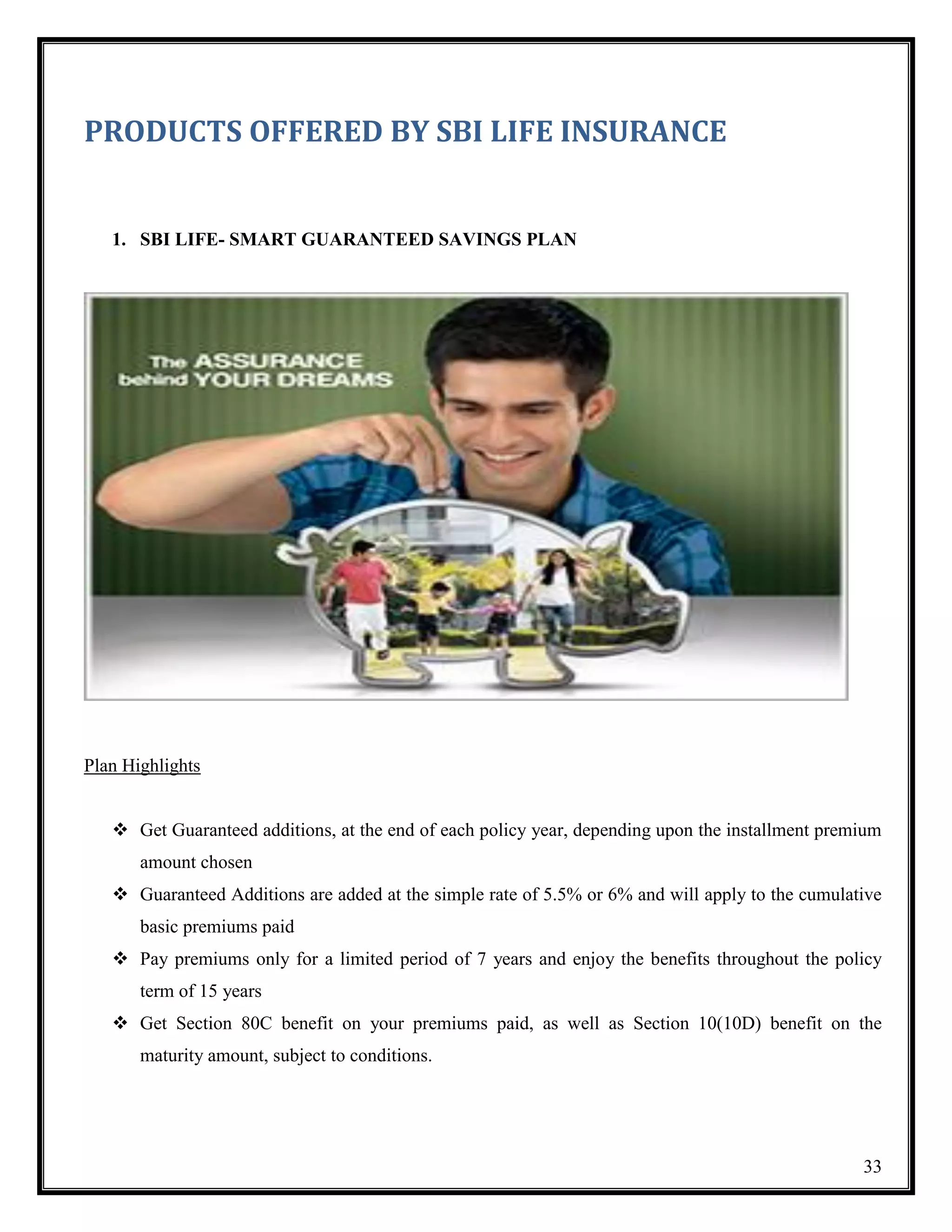 Products offered by pnb metlife and sbi life insurance | PDF