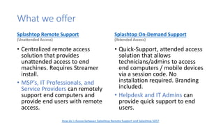 Splashtop Remote Support and SOS Products Overview | PPT