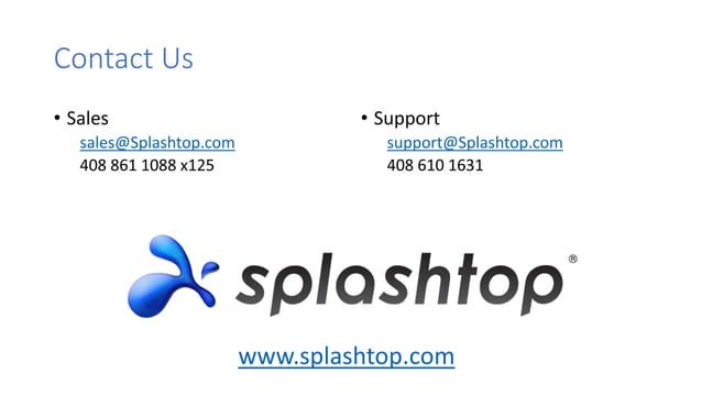 Splashtop Remote Support and SOS Products Overview | PPT