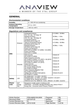 A Data Sheet Spec Sheet example with real Test Data | PDF | Digital ...