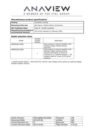A Data Sheet Spec Sheet example with real Test Data | PDF | Digital ...