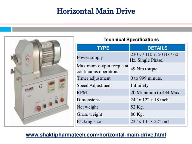 Main Motor Drives – All Purpose Equipments