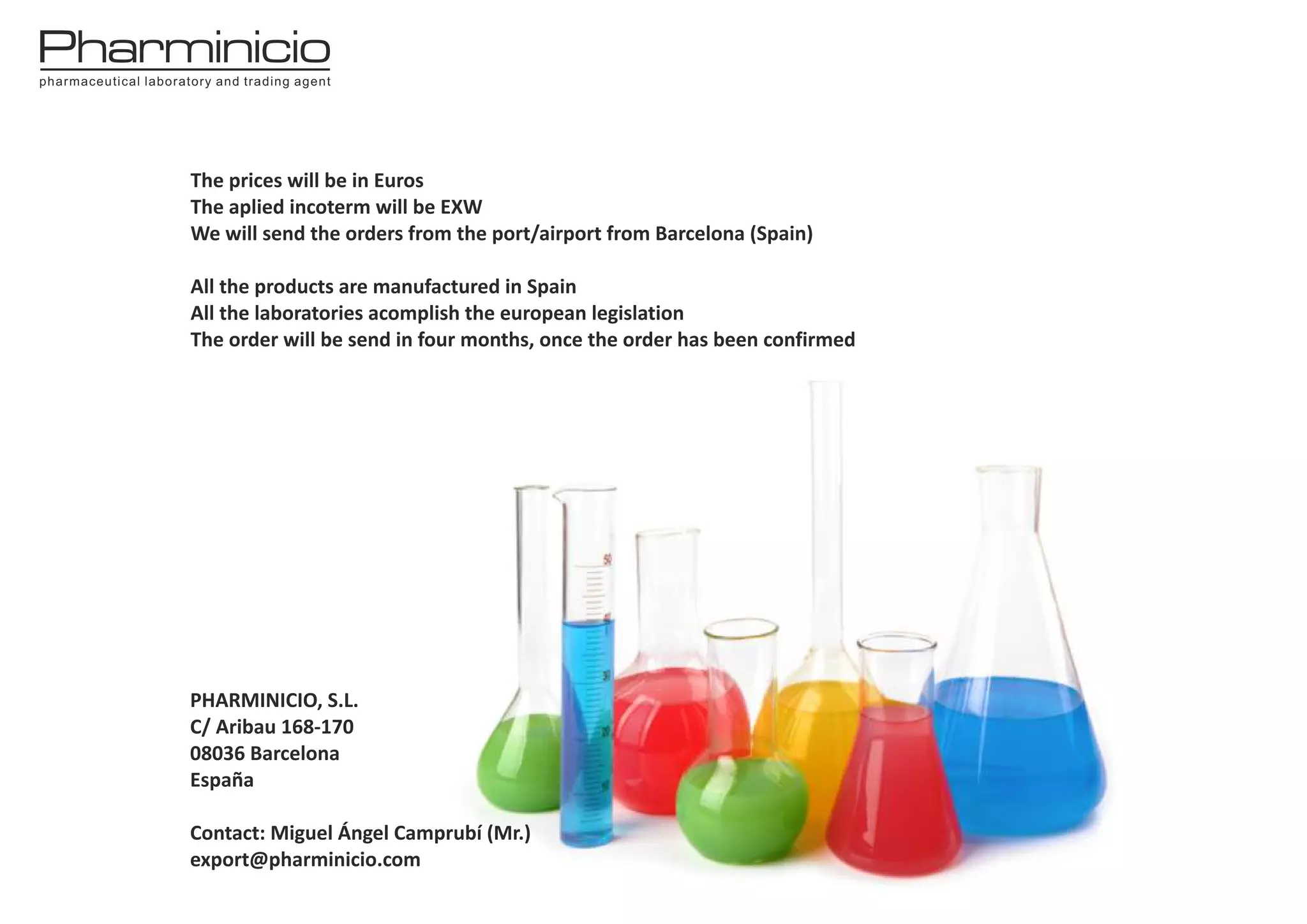 Pharminicio Products potfolio 2015 | PPT