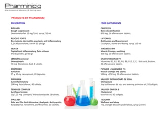 Pharminicio Products potfolio 2015 | PPT