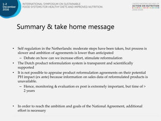 "Product reformulation in the Netherlands Prof dr Jantine Schuit ...