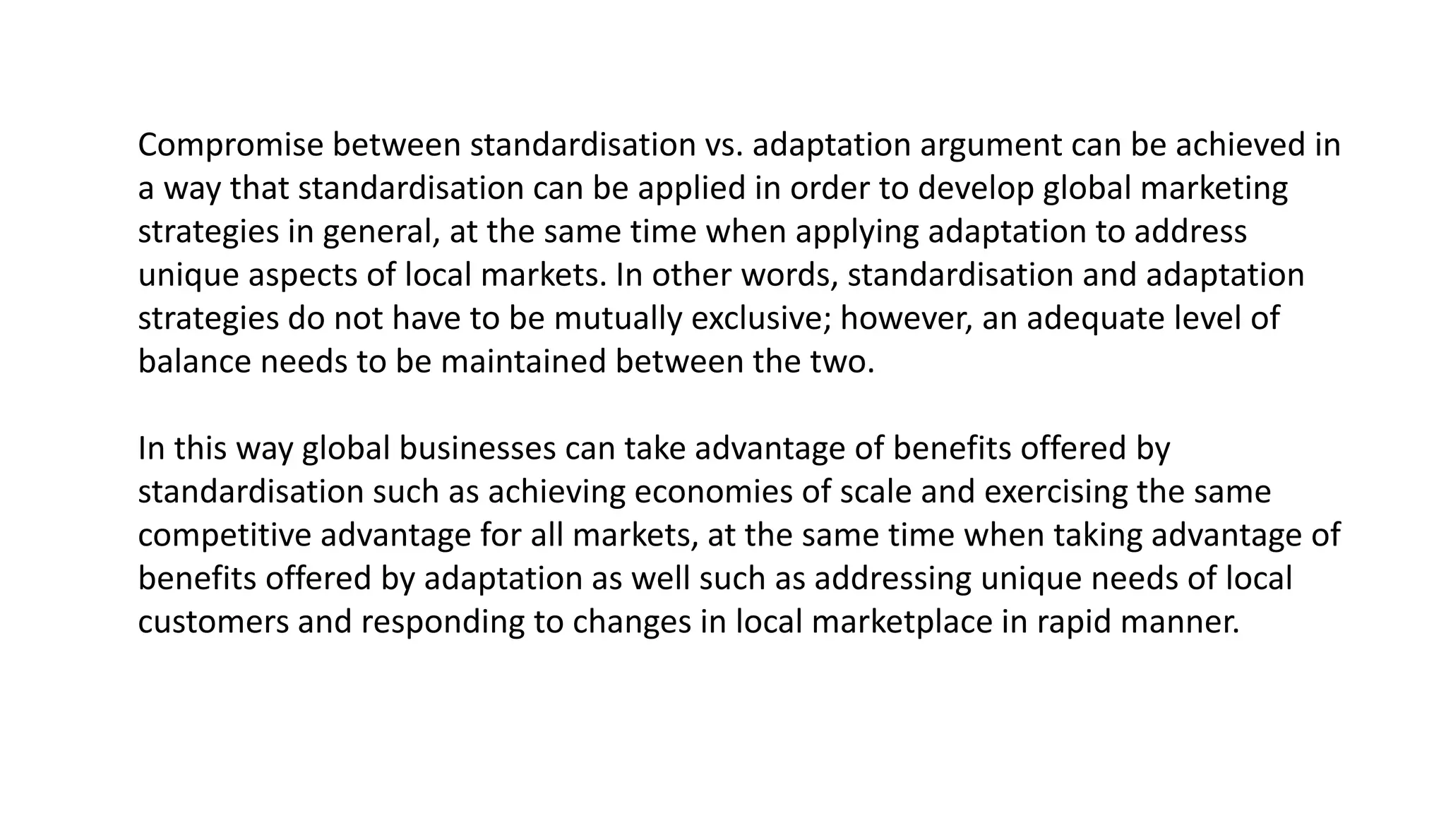 Product standardization vs adaptation | PPTX