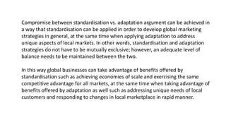 Product standardization vs adaptation | PPTX