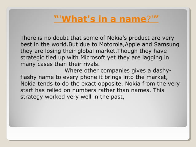 Product strategy nokia | PPT