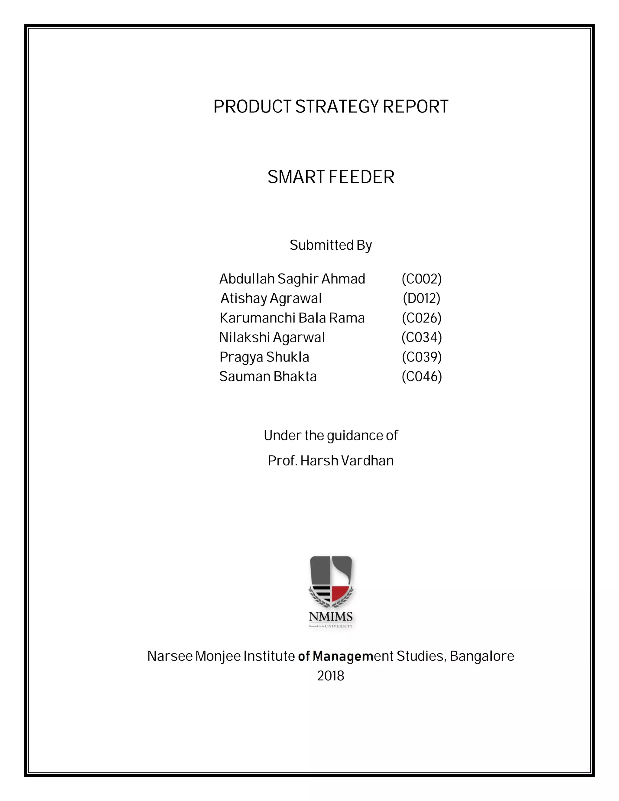 Product Strategy Report for Smart Feeder | PDF