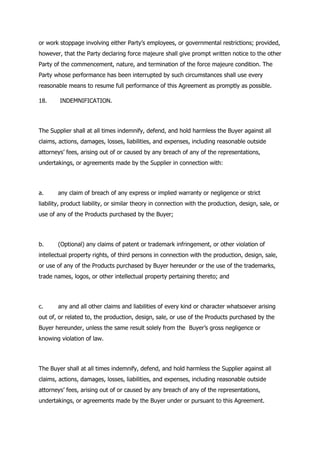PRODUCT SUPPLY AGREEMENT | PDF
