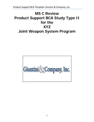 DoD Joint Weapons System Product Support Business Case Analysis Example ...